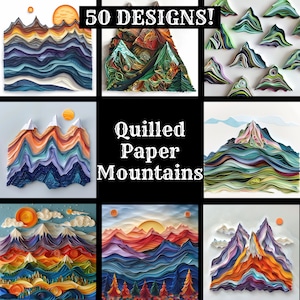 Quilled Paper Mountains Paper, Quilled Paper Mountains Printable Paper ...