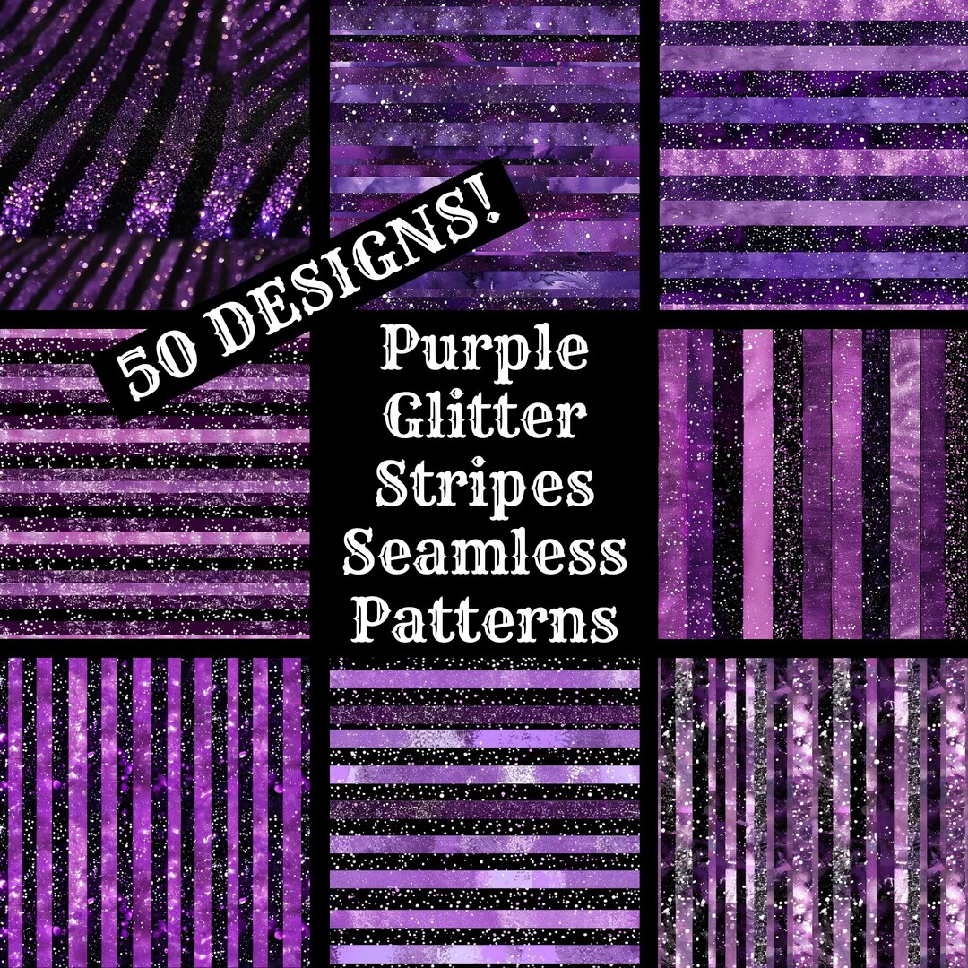 Purple Glitter Stripes Seamless Pattern: Scrapbook Paper (digital ...