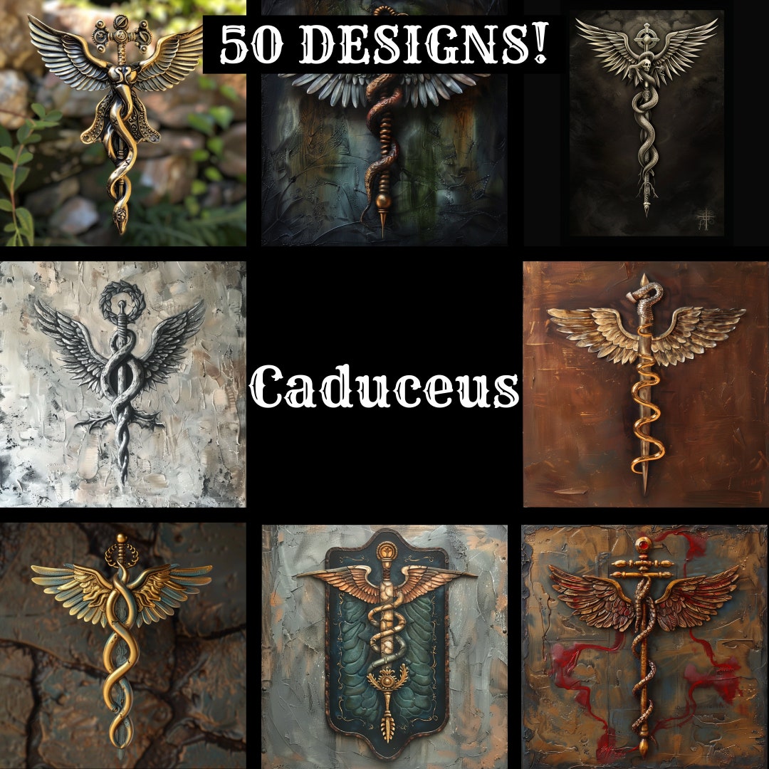 Caduceus Paper, Caduceus Printable Paper, Vintage Caduceus, Caduceus Journal Supplies, Caduceus ...