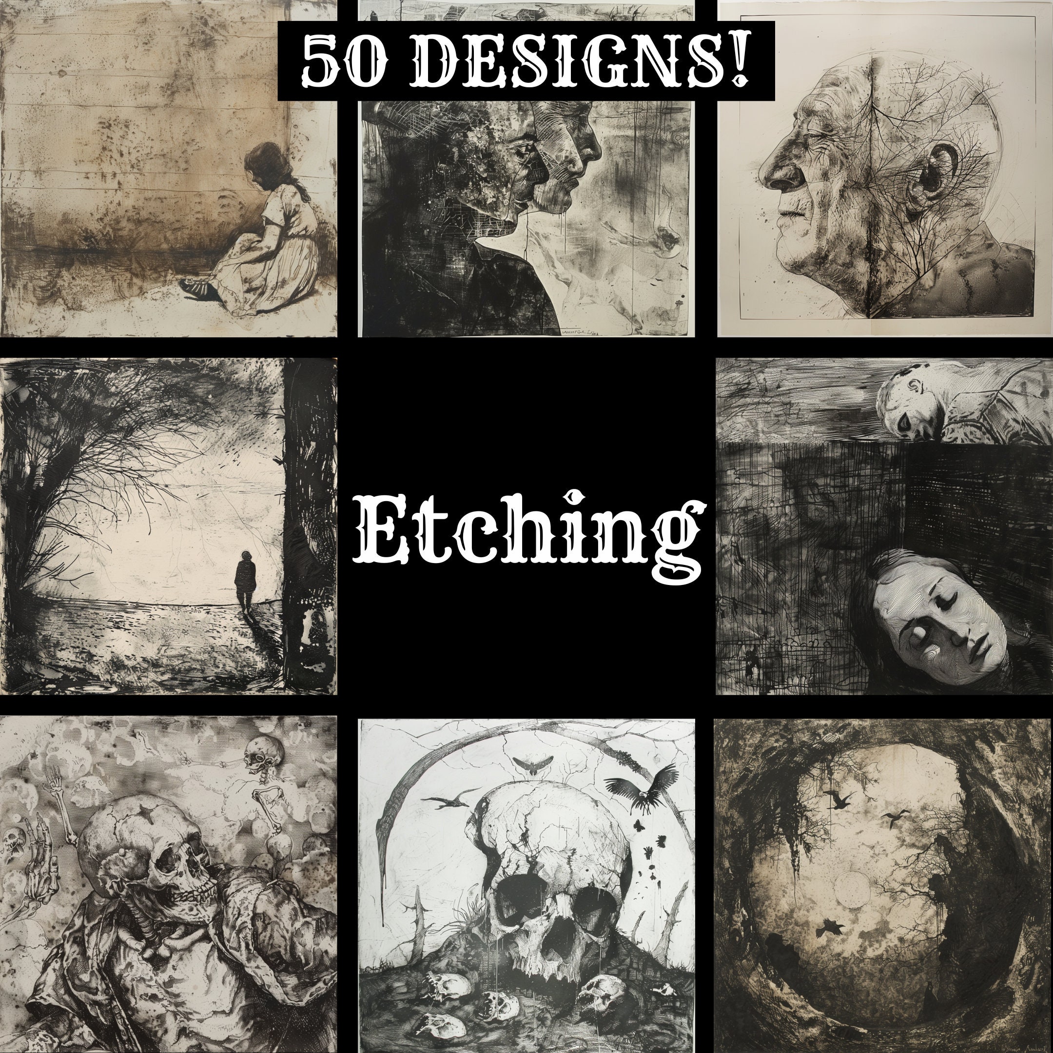 Etching Printable Digital Paper With High Resolution - Etsy