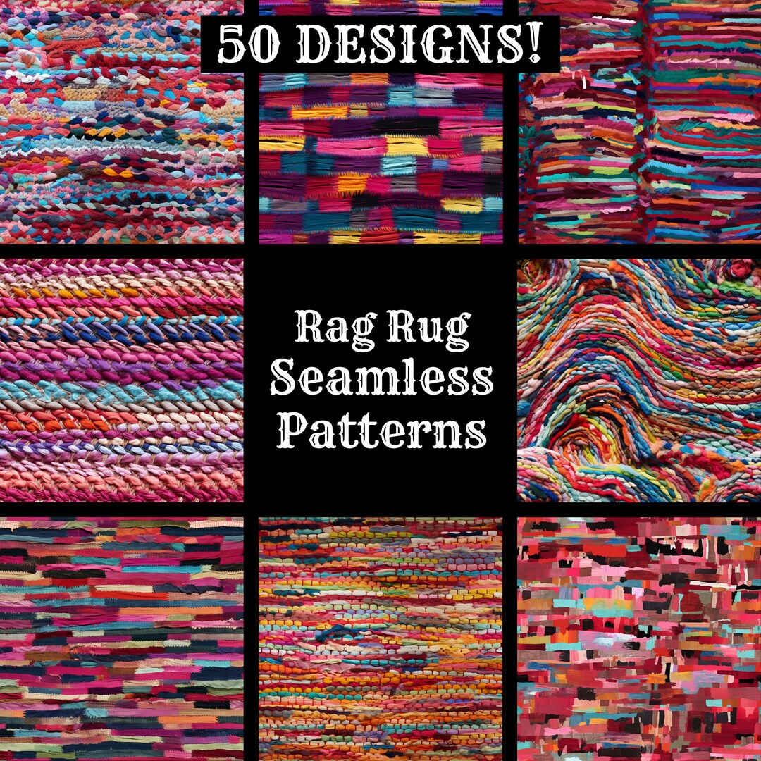 Rag Rug Seamless Digital Paper, Printable Scrapbook Paper Seamless ...