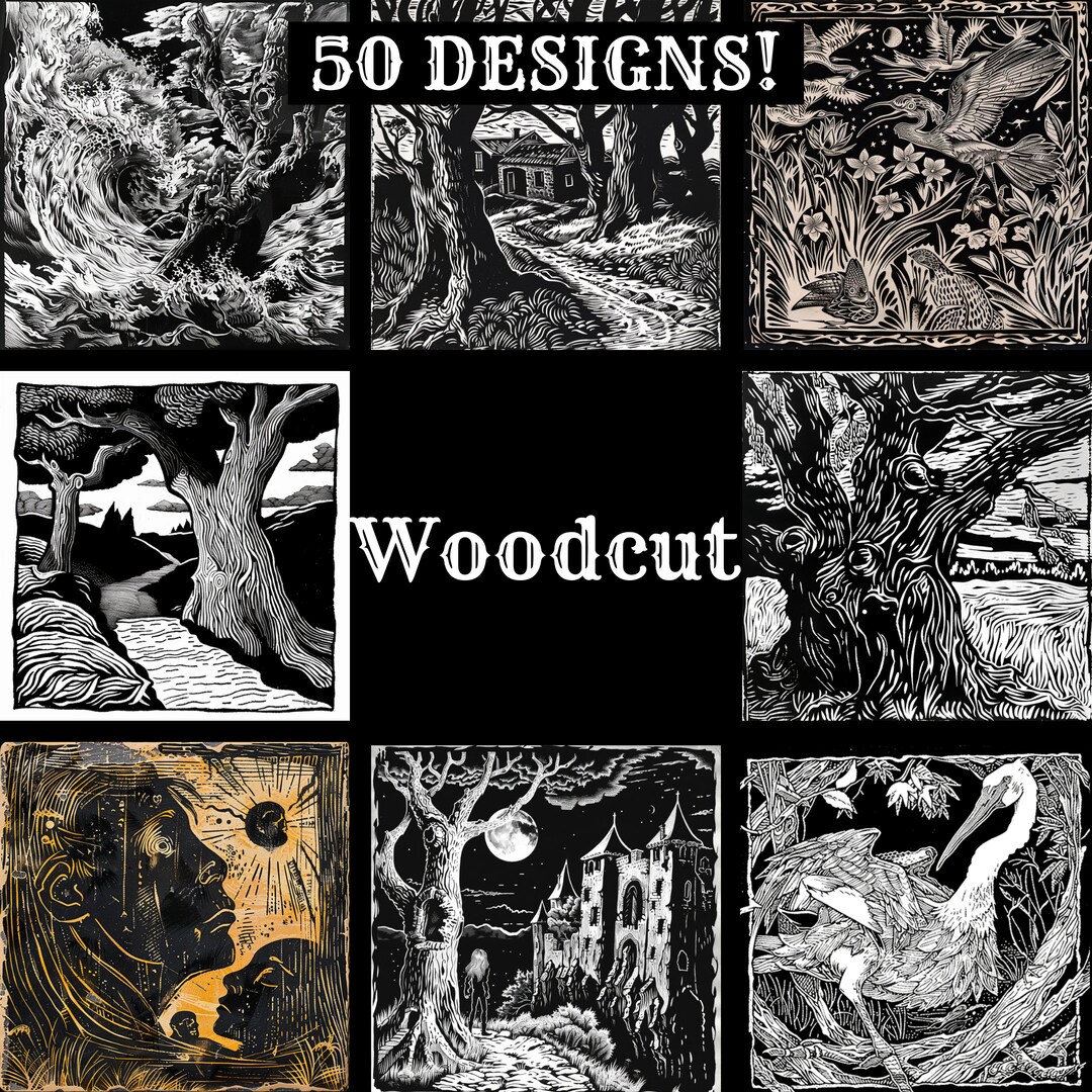 Woodcut Paper, Woodcut Printable Paper, Vintage Woodcut , Woodcut ...