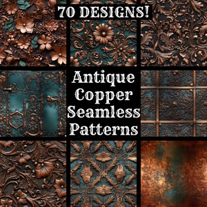 Antique Copper Seamless Digital Paper, Printable Scrapbook Paper ...