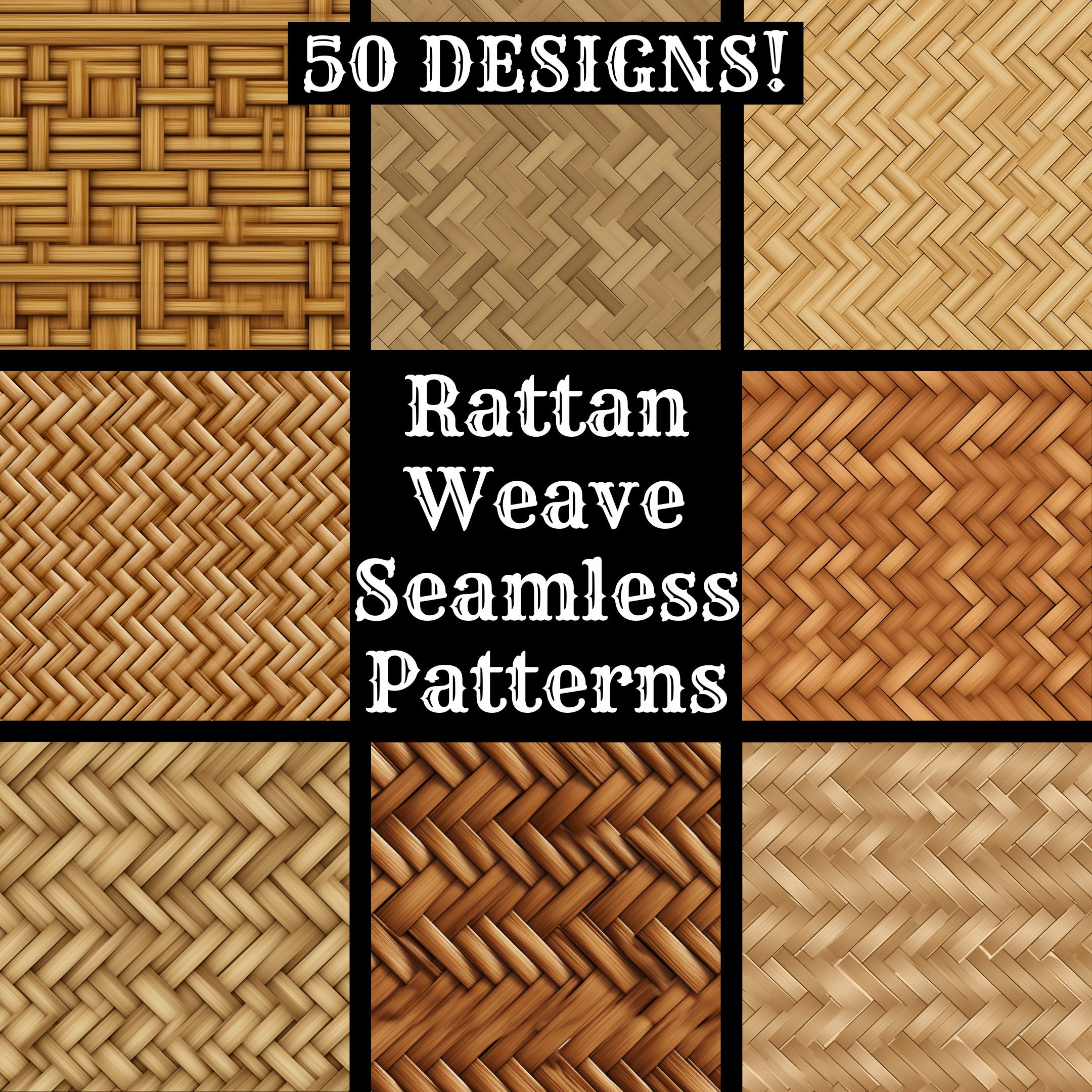 Rattan Weave Seamless Digital Paper, Printable Scrapbook Paper Seamless ...