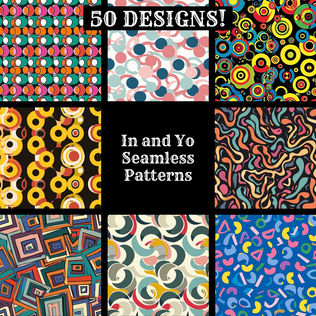 In and Yo Seamless Digital Paper, in and Yo Printable Scrapbook Paper ...