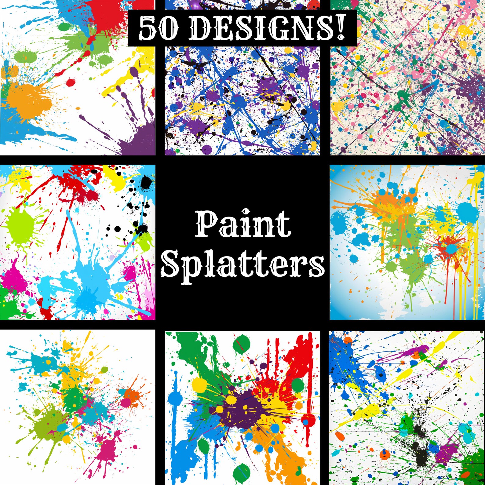 Paint Splatter Digital Paper: Vintage Scrapbook Journal (digital ...