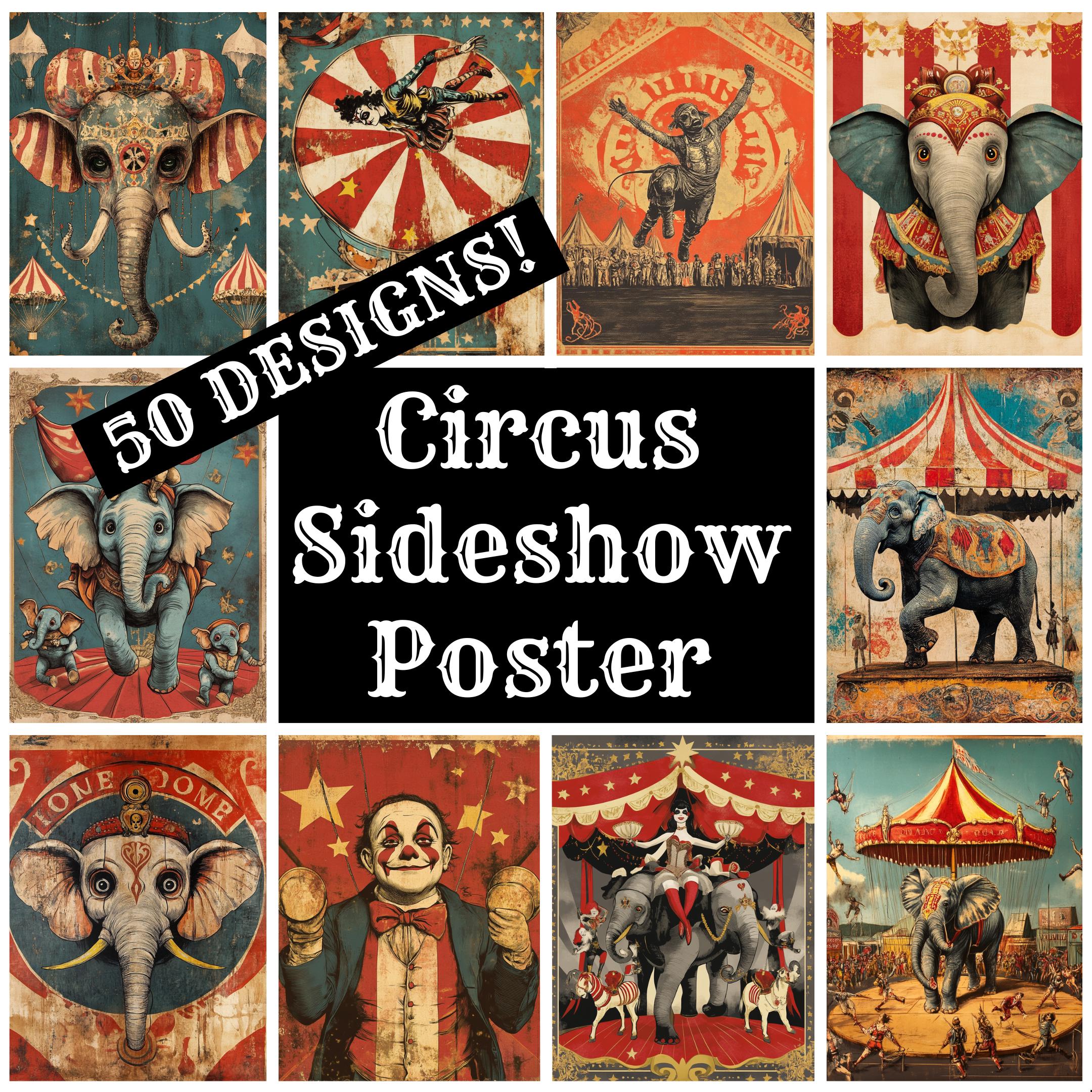 Circus Sideshow Poster Paper: Vintage Journal Inserts (digital Download ...