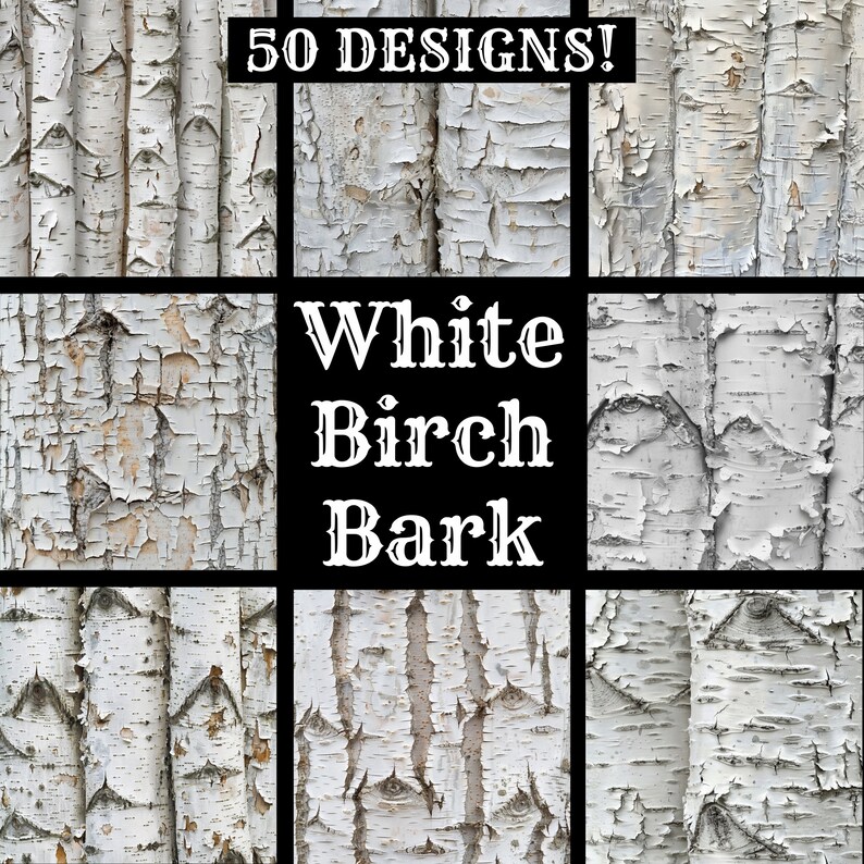 White Birch Bark Digital Paper: Vintage Scrapbook Journal (digital ...