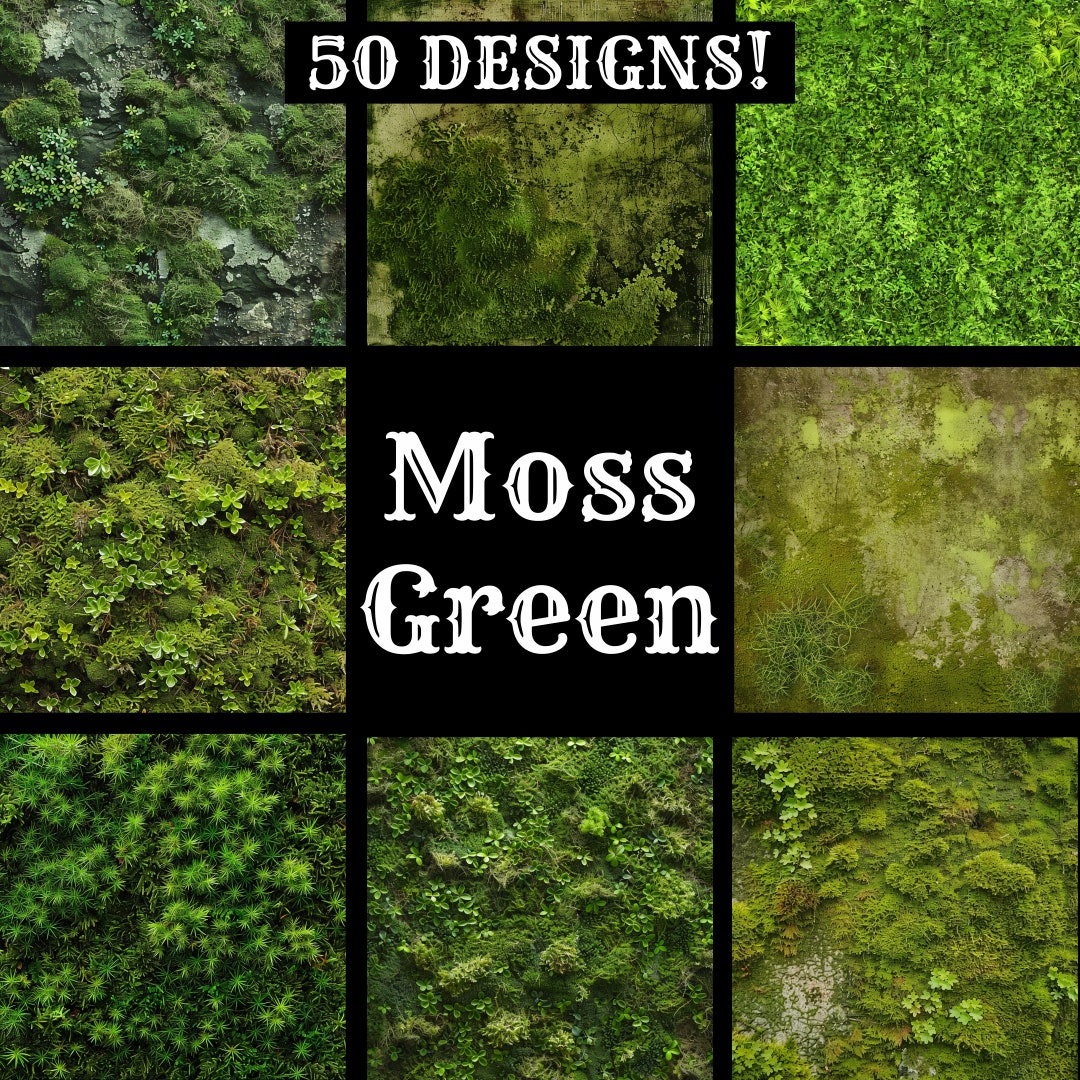 Moss Green Paper, Moss Green Printable Paper, Vintage Moss Green , Moss ...