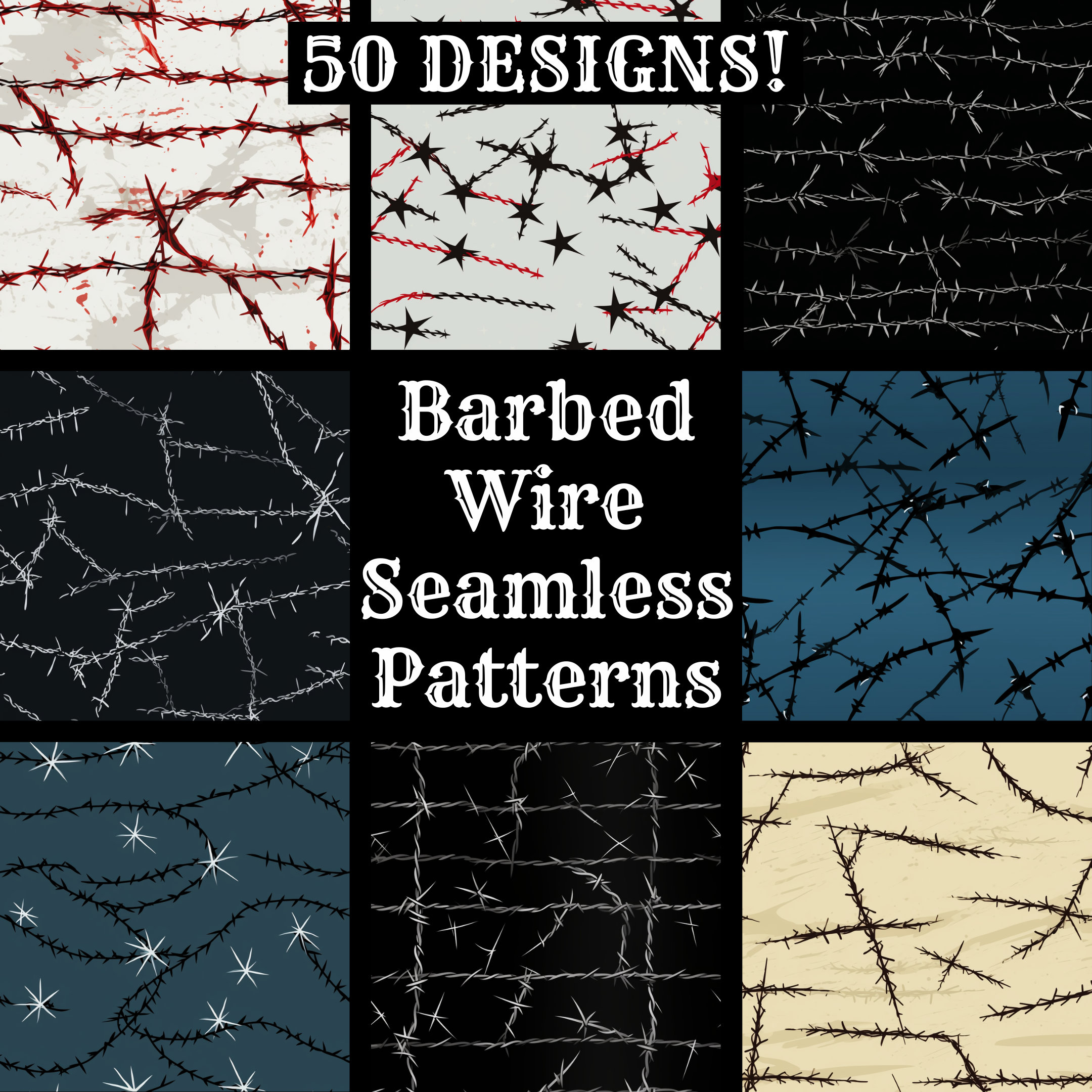 Barbed Wire Seamless Digital Paper Printable Scrapbook Paper - Etsy