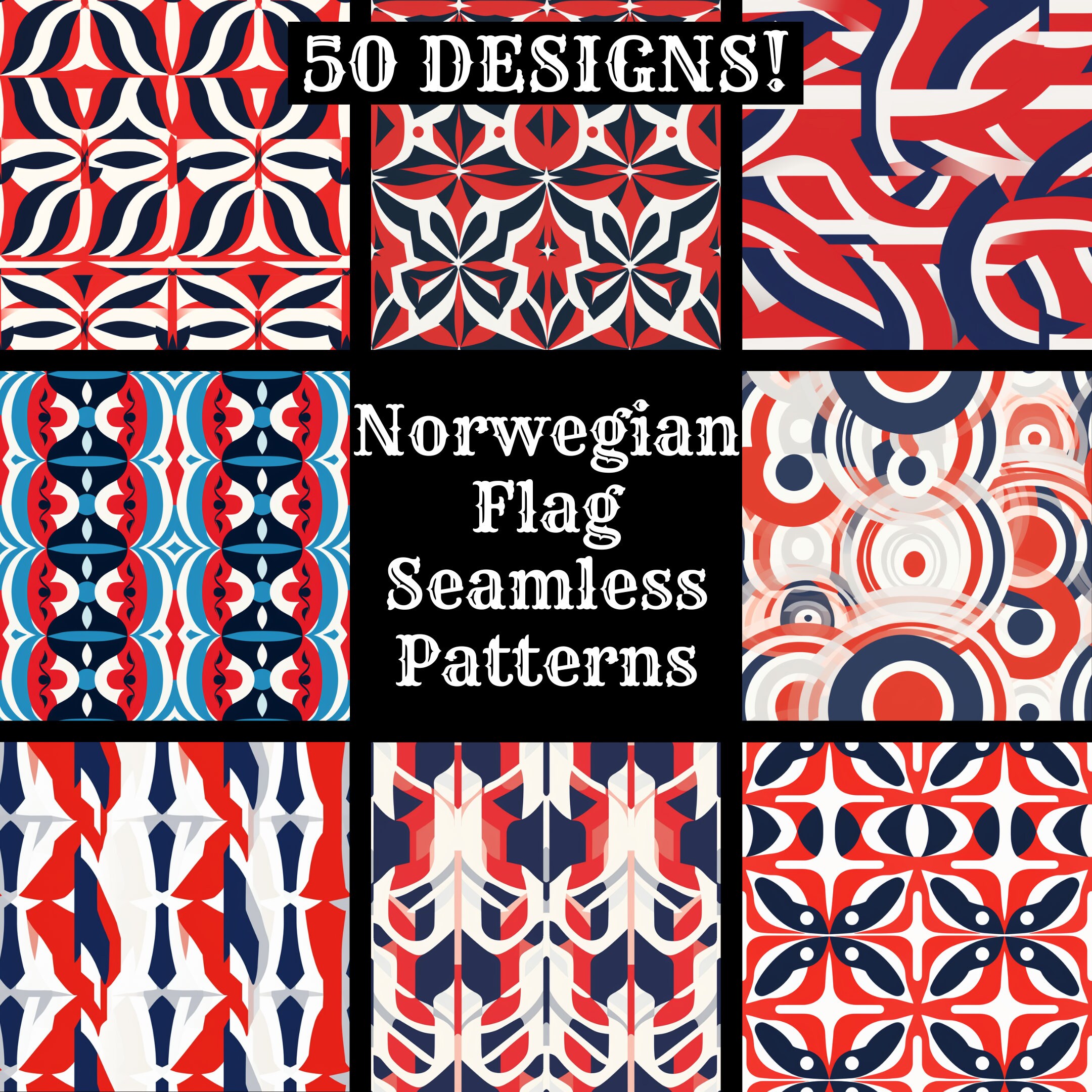 Norwegian Flag Seamless Digital Paper, Printable Scrapbook Paper ...