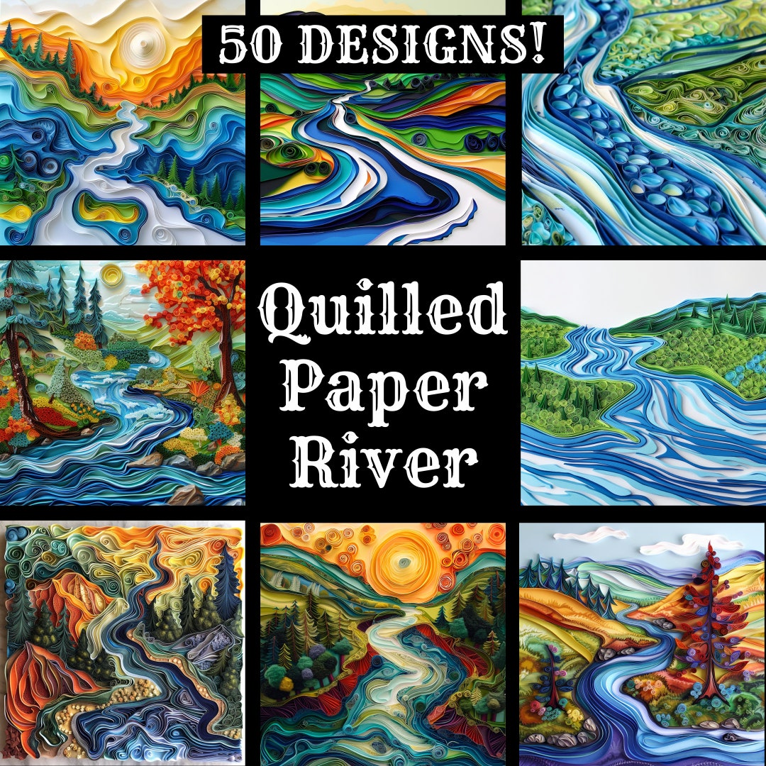 Quilled Paper River Paper, Quilled Paper River Printable Paper ...