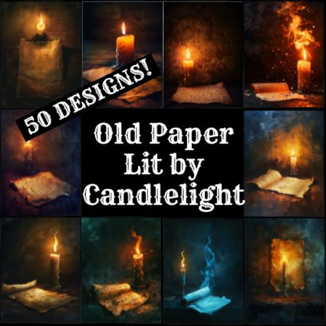 Candlelit Old Paper: Vintage Journal Printable (PNG Digital Download ...