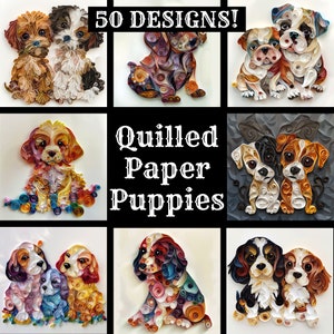 Quilled Paper Puppies: High-resolution Digital Paper (PNG) - Etsy