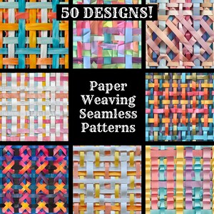 Paper Weaving Seamless Digital Paper, Paper Weaving Printable Scrapbook ...