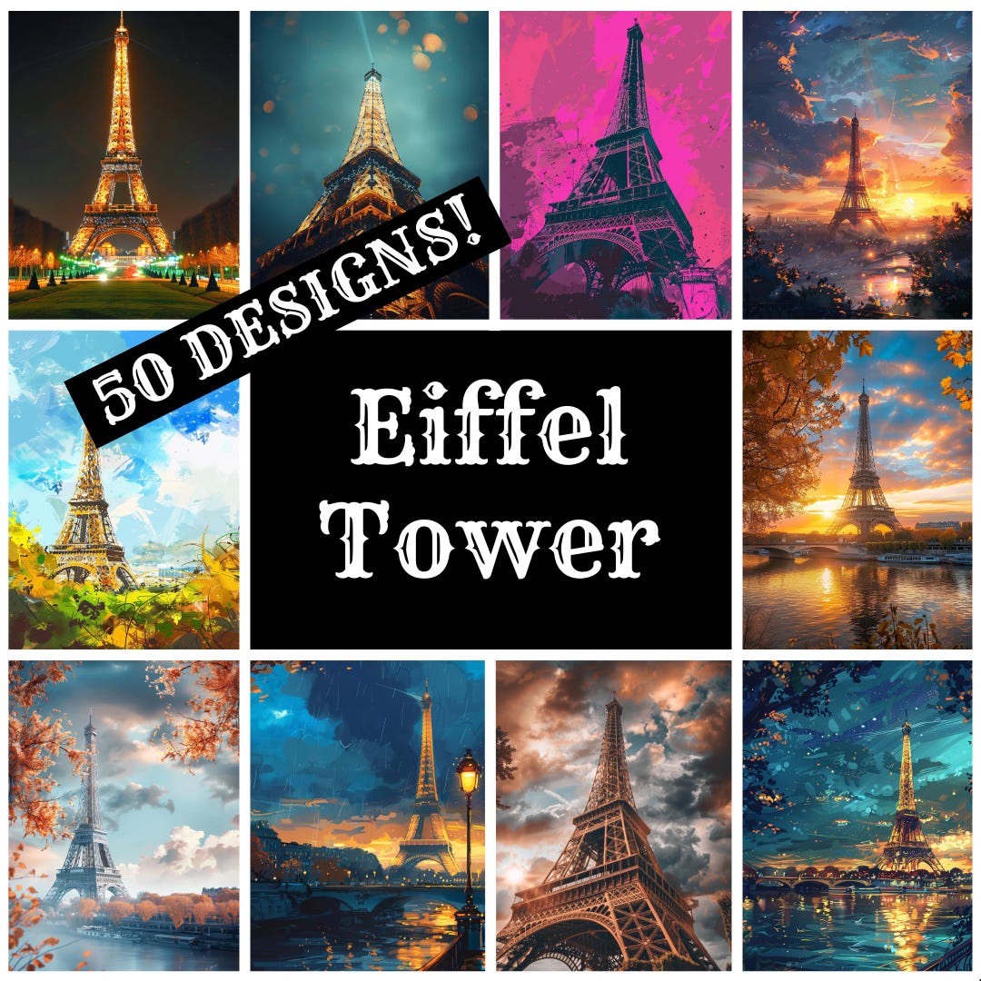 Eiffel Tower Journal Paper: Vintage Scrapbook Inserts (digital Download ...