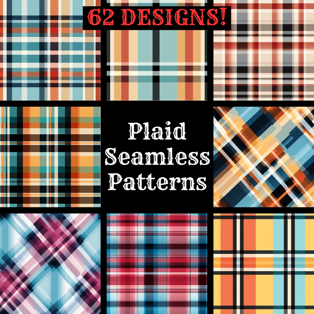 Plaid Seamless Digital Paper, Printable Scrapbook Paper Seamless ...
