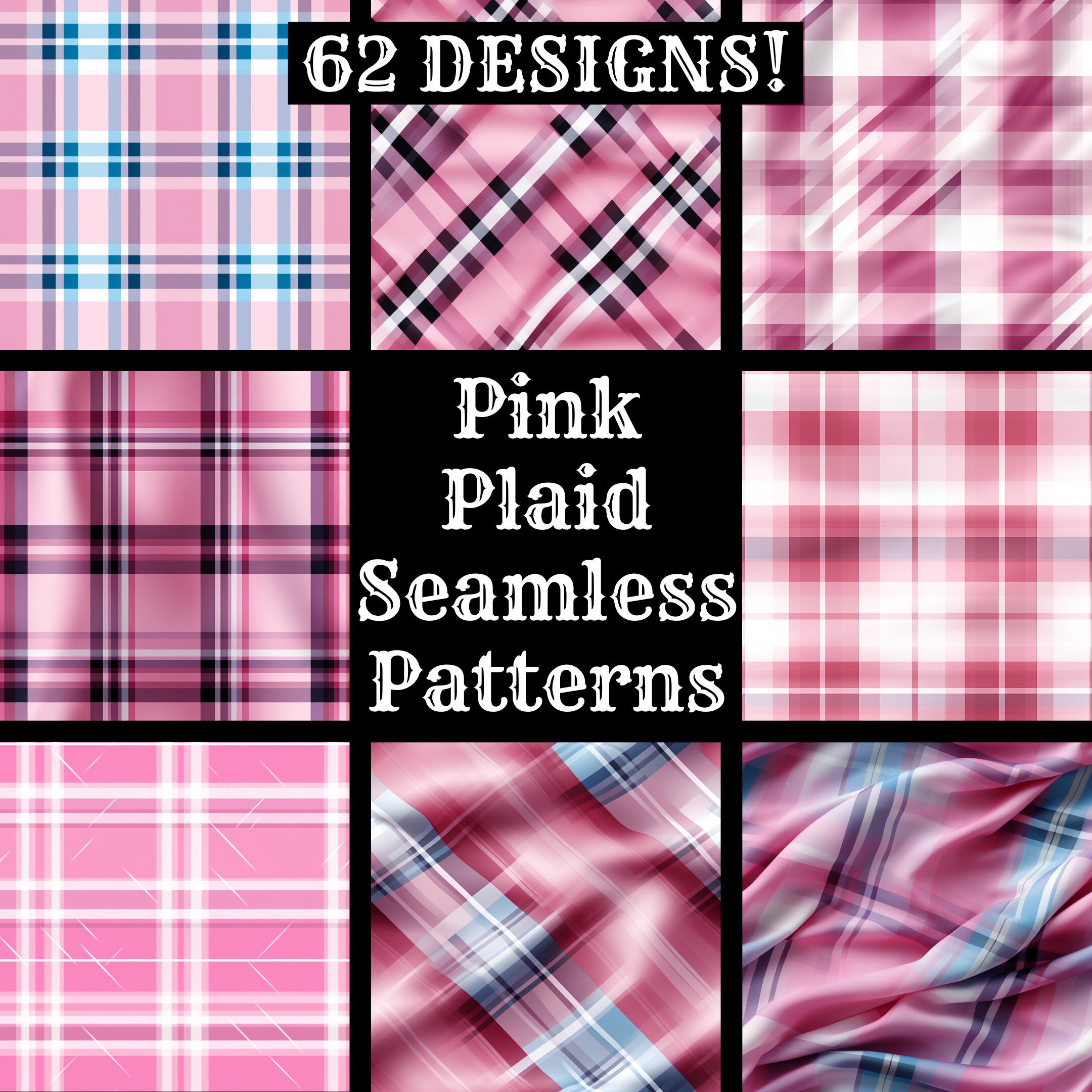 Pink Plaid Seamless Digital Paper, Printable Scrapbook Paper Seamless ...