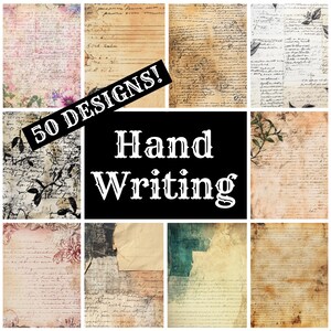 Hand Writing Journal Paper, Hand Writing Printable Paper, Vintage ...