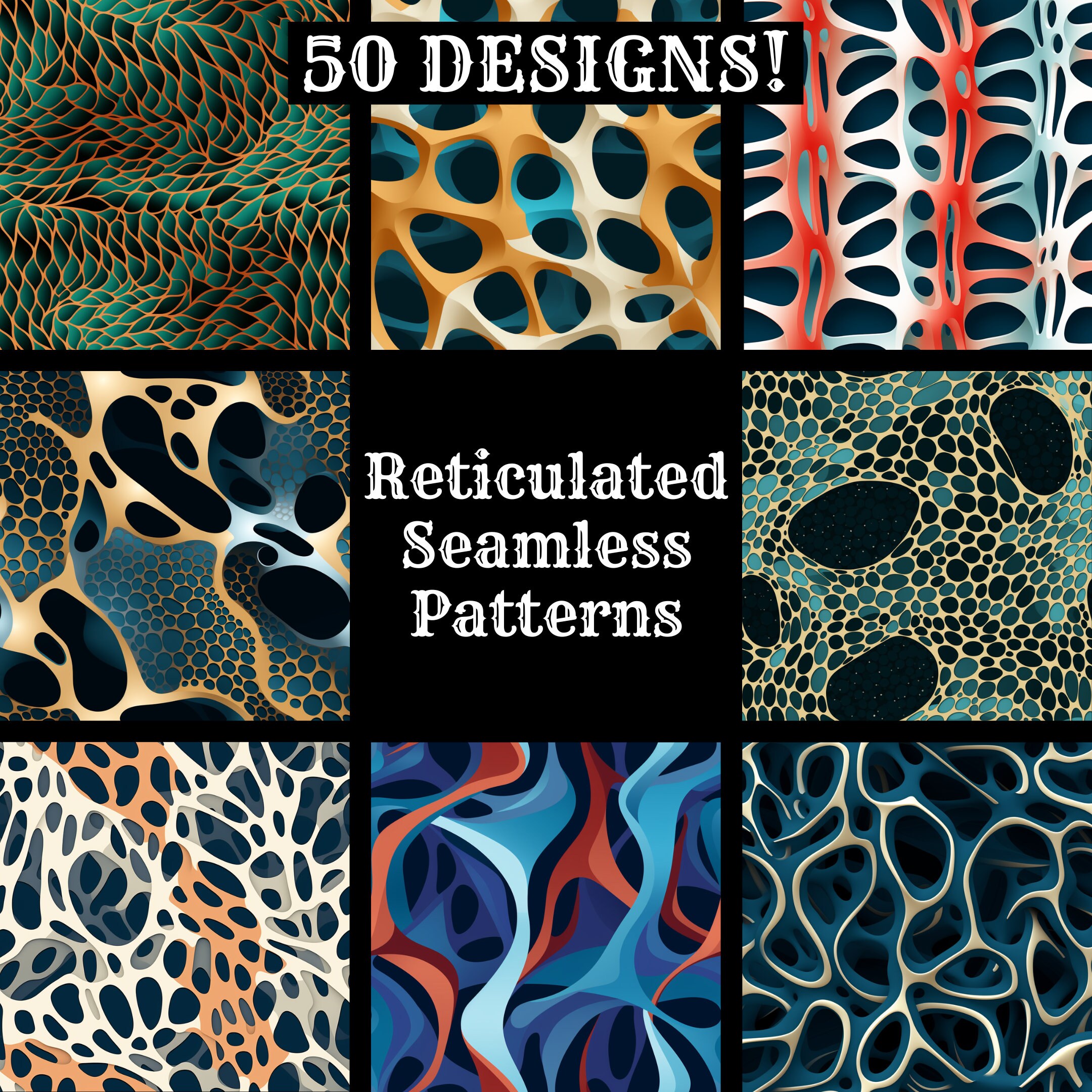 Reticulated Seamless Digital Paper, Printable Scrapbook Paper Seamless ...