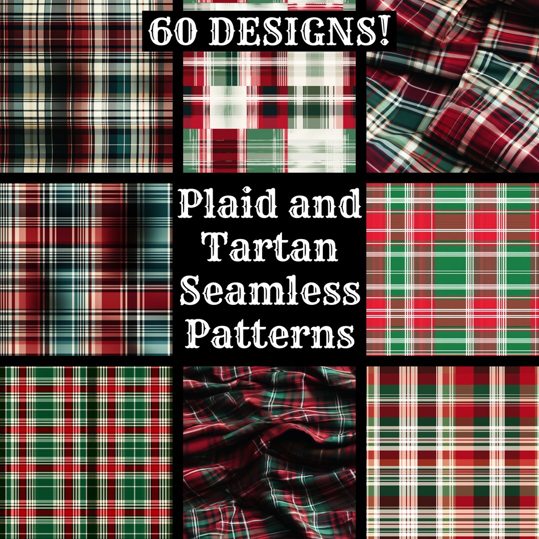 Plaid Tartan Seamless Paper: 60 PNG Textures (digital Download) - Etsy