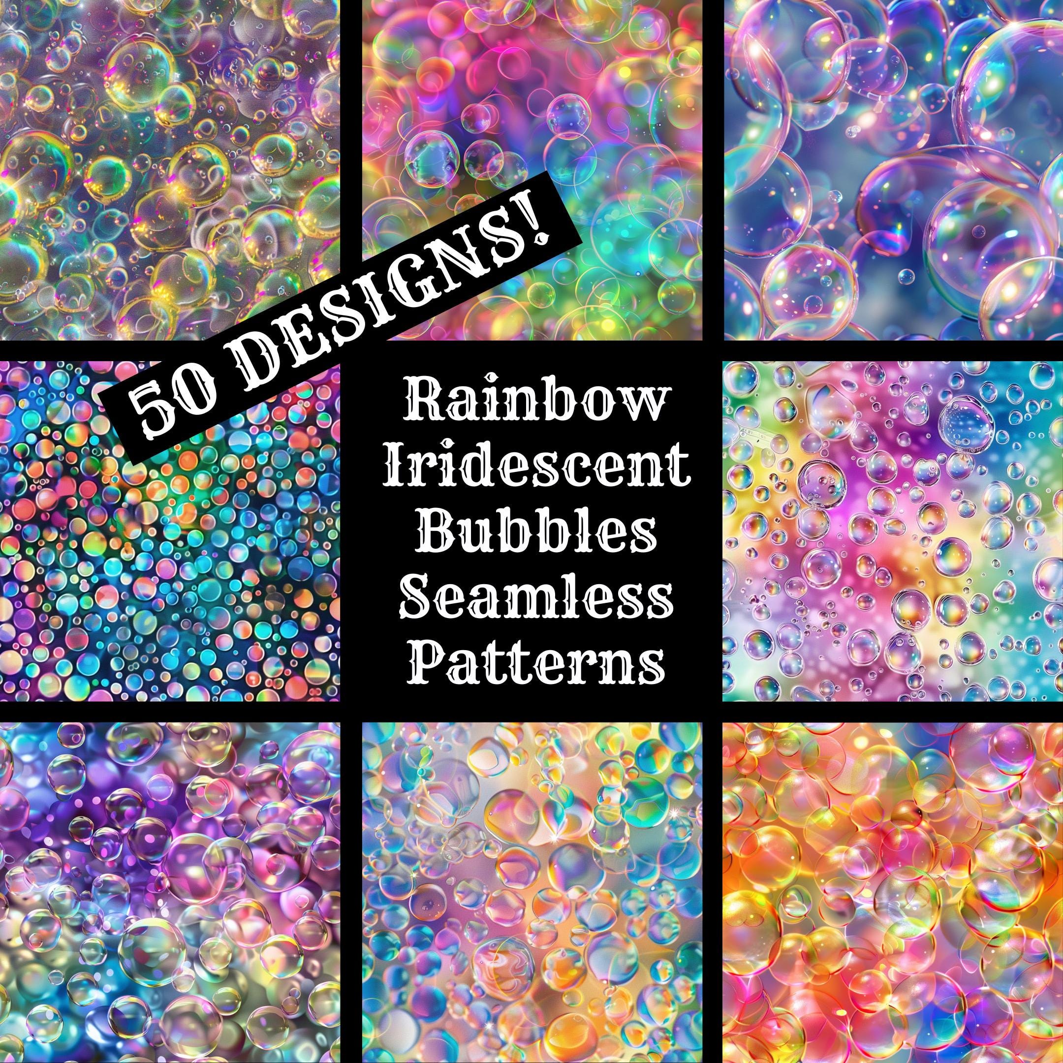 Rainbow Iridescent Bubbles Seamless Pattern (digital Download) - Etsy