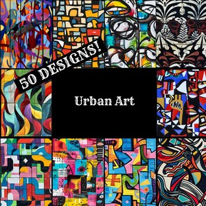 Urban Art Seamless Digital Paper, Urban Art Printable Scrapbook Paper ...