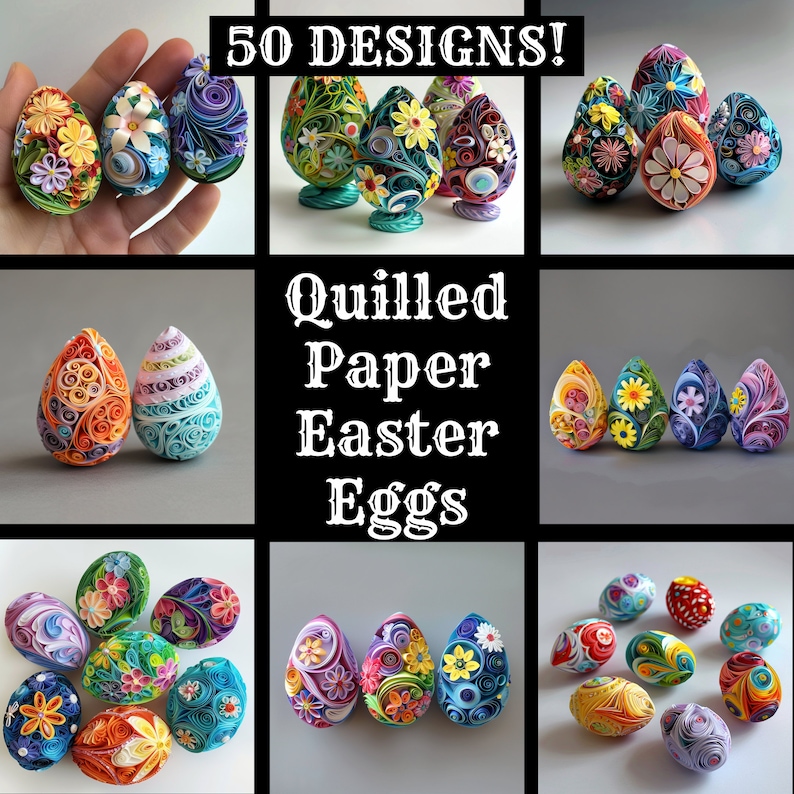 Quilled Paper Easter Eggs: High Resolution Digital Paper (PNG) - Etsy