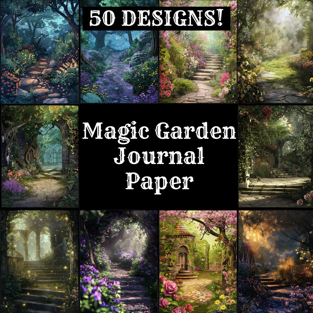 Magic Garden Journal Paper: Vintage Scrapbook Printables (digital ...