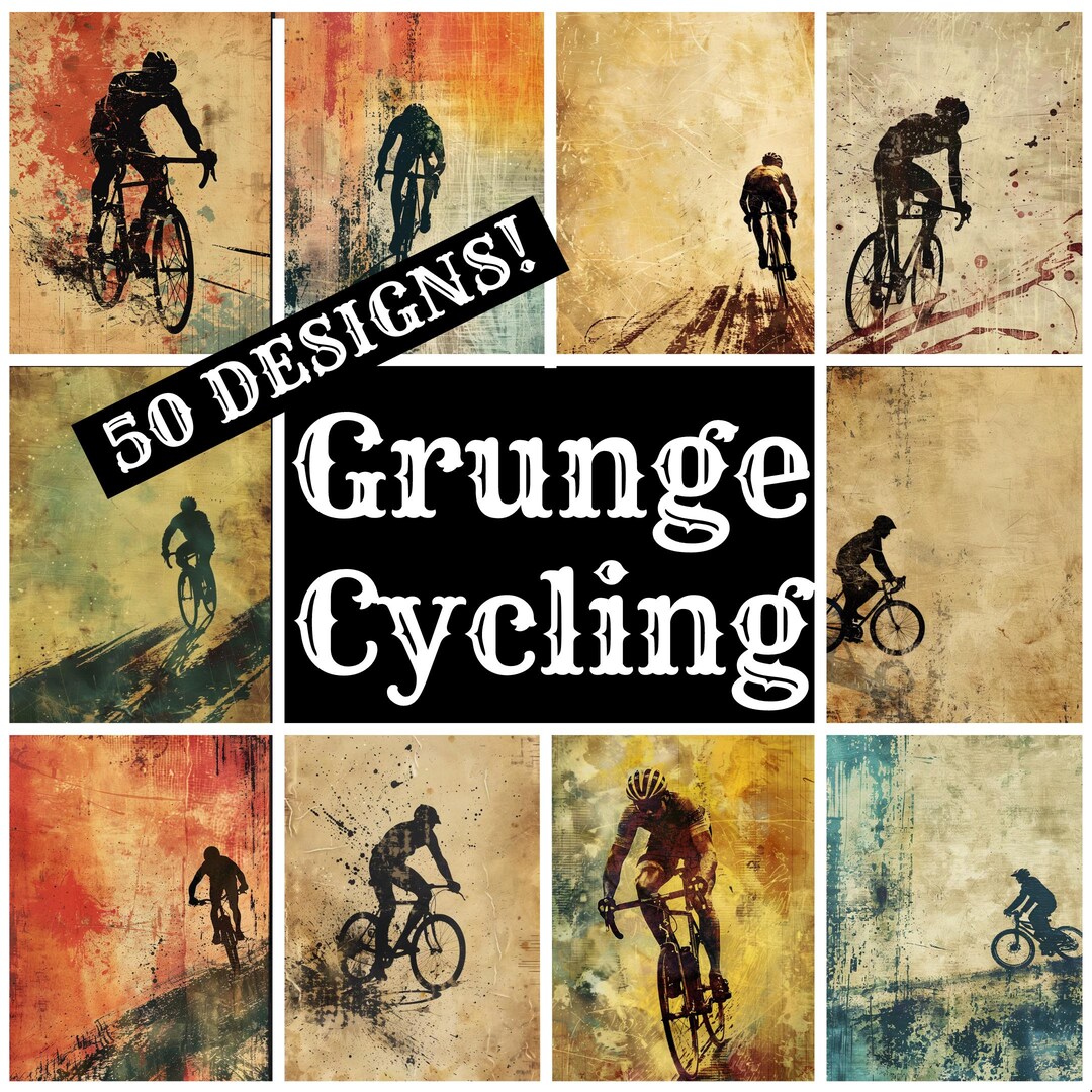 Grunge Cycling Journal Paper, Grunge Cycling Printable Paper, Vintage ...