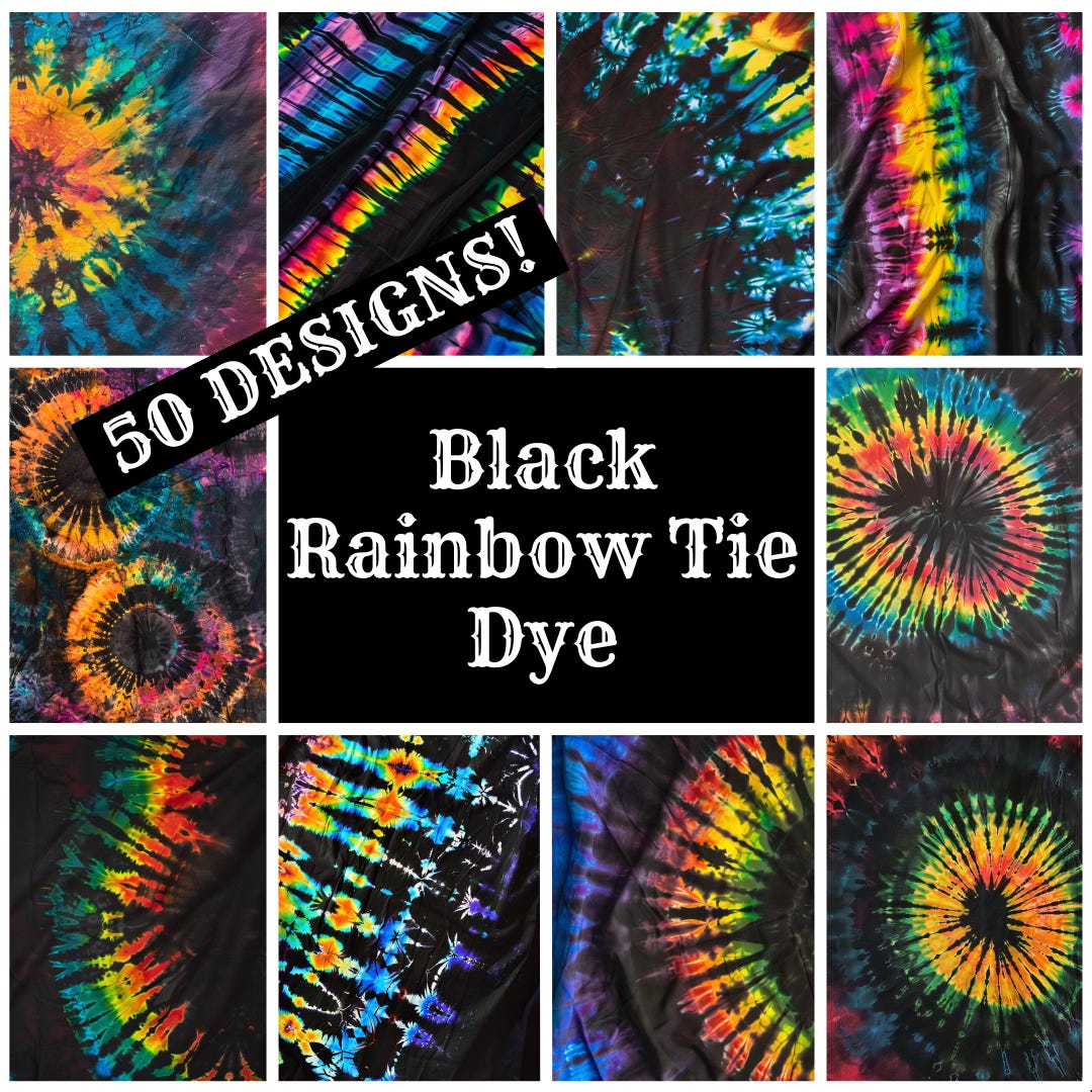 Black Rainbow Tie Dye Journal Paper: Vintage Scrapbook (digital ...