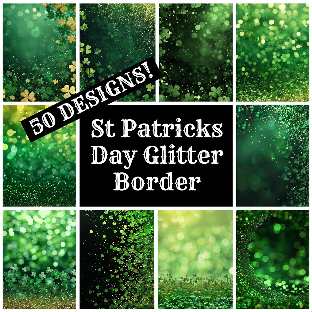 St Patricks Day Glitter Border Journal Paper, St Patricks Day Glitter ...