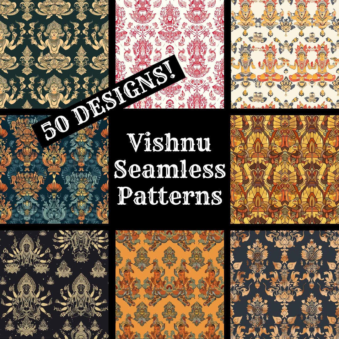 Vishnu Seamless Pattern: Printable Digital Paper (digital Download) - Etsy