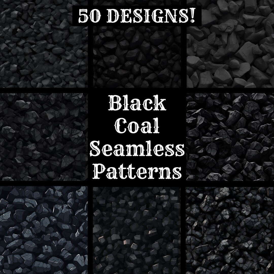 Black Coal Seamless Digital Paper, Printable Scrapbook Paper Seamless ...