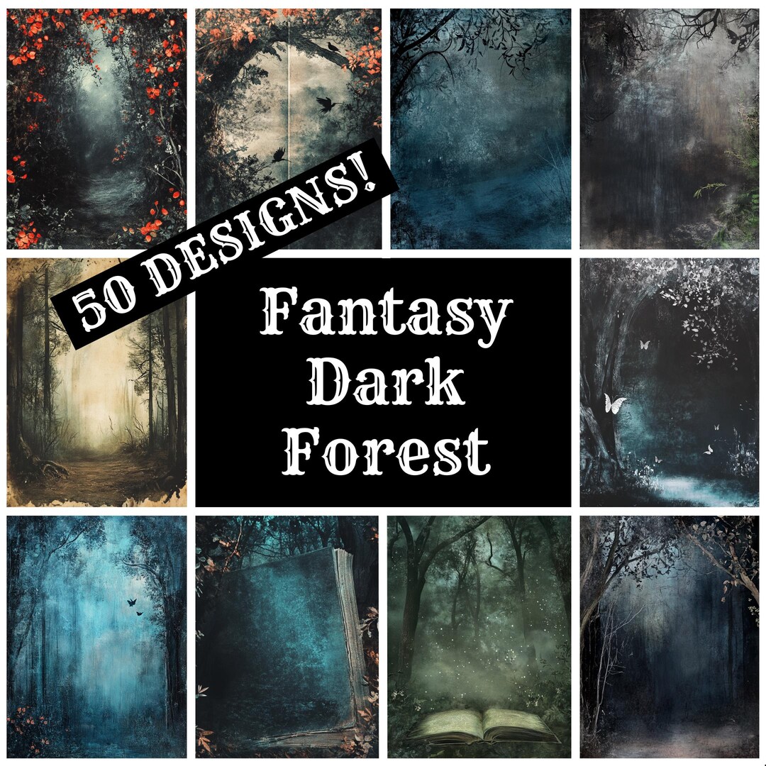 Fantasy Dark Forest Journal Paper: Vintage Scrapbook (digital Download ...