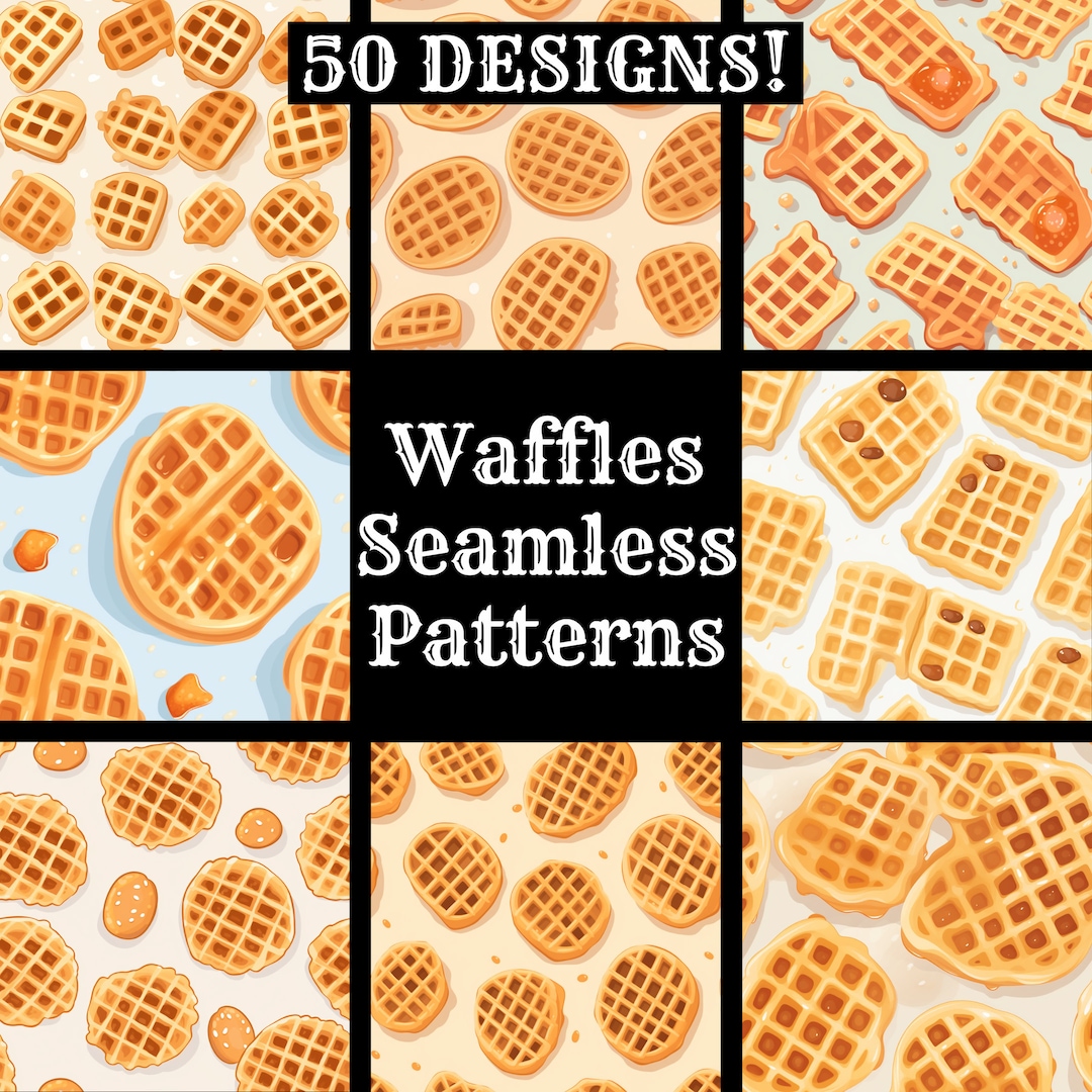 Waffles Seamless Pattern: Scrapbook Paper Textures (digital Download ...