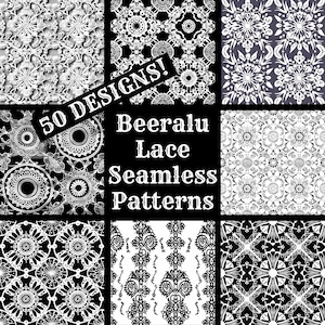 Beeralu Lace Seamless Patterns: 50 PNG Digital Papers (digital Download ...