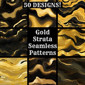 Gold Strata Seamless Digital Paper, Printable Scrapbook Paper Seamless ...