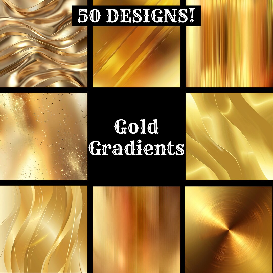 Gold Gradients Paper, Gold Gradients Printable Paper, Vintage Gold ...