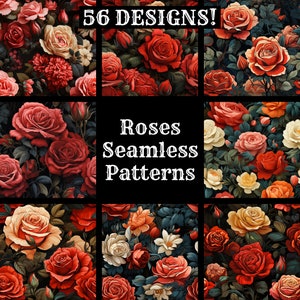 Roses Seamless Digital Paper, Printable Scrapbook Paper Seamless ...
