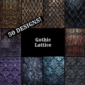Gothic Lattice Journal Paper: 50 Printable Scrapbook Designs (digital ...