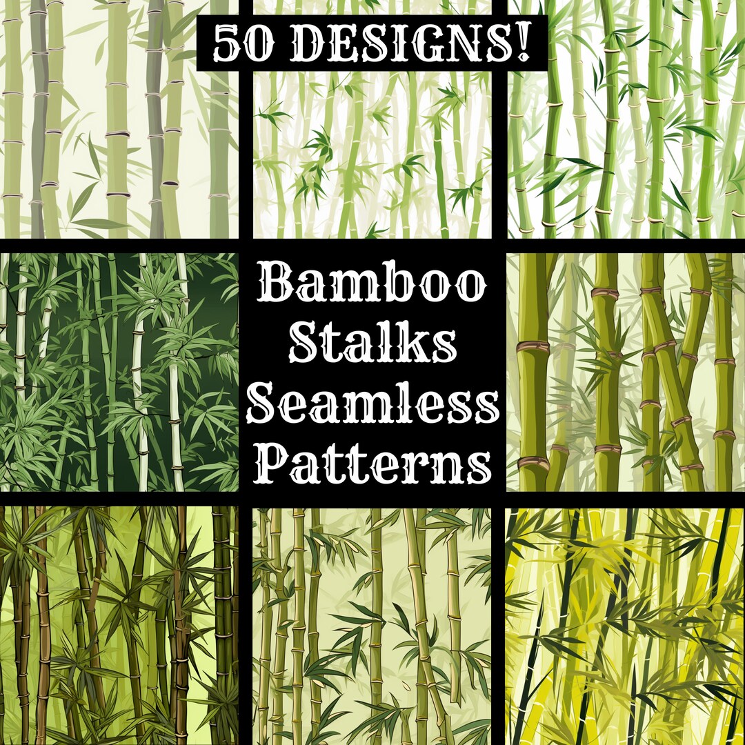 Bamboo Stalks Seamless Digital Paper, Printable Scrapbook Paper ...