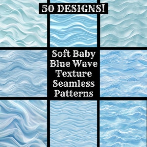 Soft Baby Blue Wave Texture Seamless Digital Paper, Printable Scrapbook ...