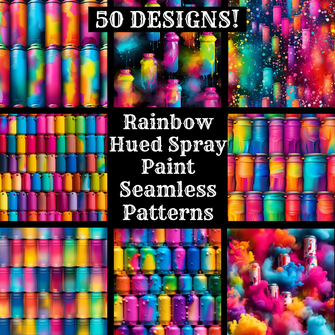 Rainbow Hued Spray Paint Seamless Digital Paper, Printable Scrapbook ...