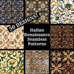 Italian Renaissance Seamless Digital Paper, Italian Renaissance ...