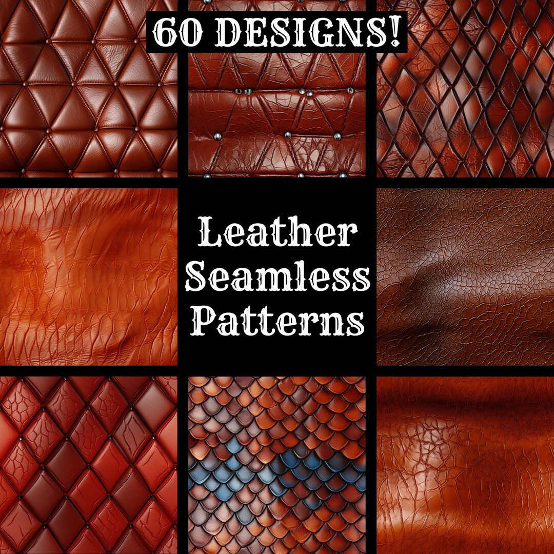 Leather Seamless Textures: Printable Scrapbook Paper Patterns (digital ...