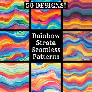 Rainbow Strata Seamless Digital Paper Printable Scrapbook Paper ...