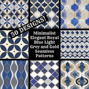 Royal Blue & Gold Seamless Pattern: Elegant Digital Paper (PNG ...