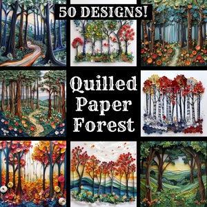 Quilled Paper Forest: High-resolution Digital Paper (PNG) - Etsy