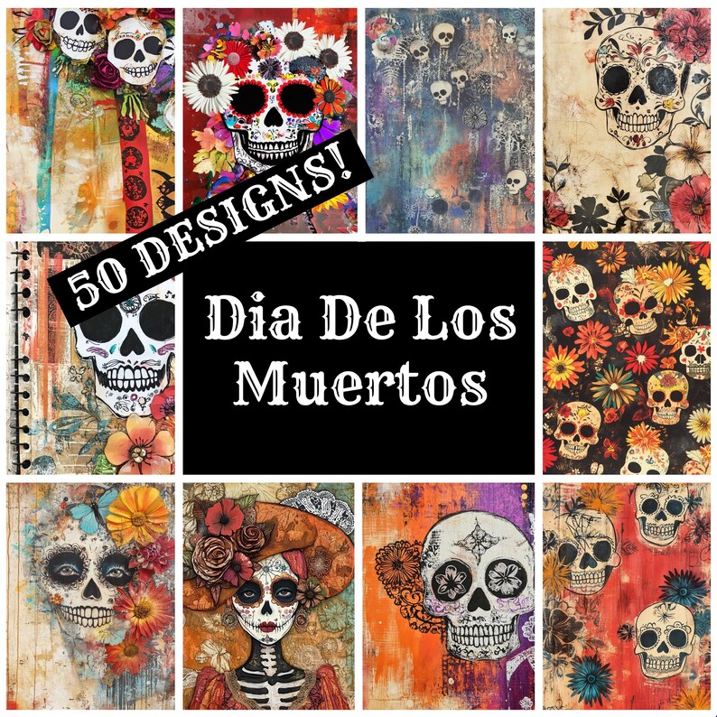 Dia De Los Muertos Printable Paper: Vintage Journal Inserts (digital ...